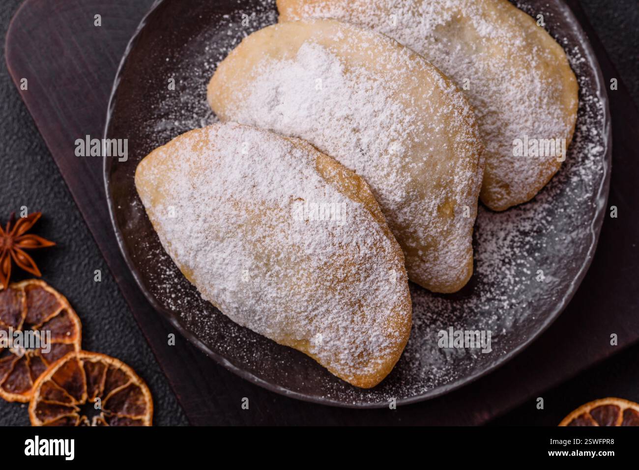 Sweet dumplings with fruits and berries Stock Photo - Alamy