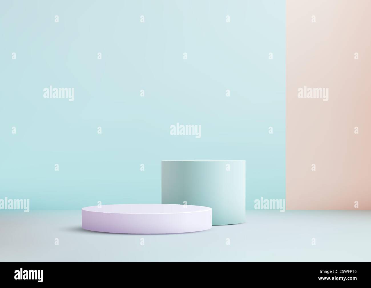modern 3d pastel cylindrical podiums on a light surface, ideal for ...