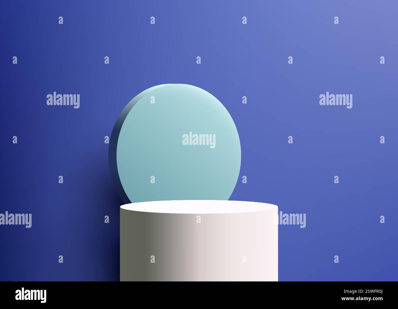 minimalist product display mockup featuring 3D white cylindrical ...