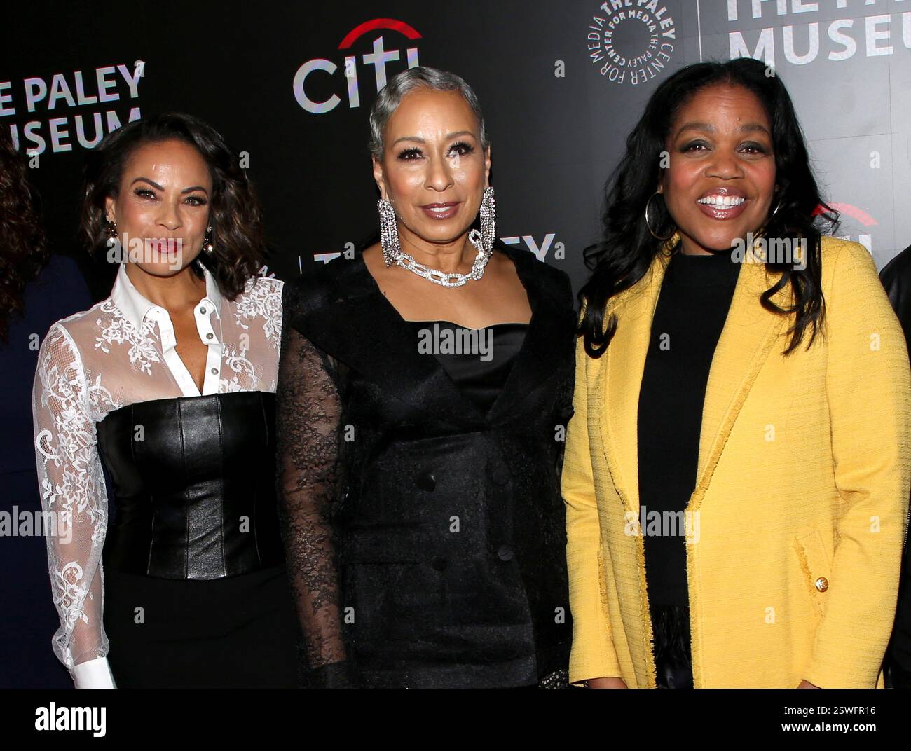 New York City, USA. 20th Feb, 2025. Daphnee Duplaix, Tamara Tunie and Sheila Ducksworth ...