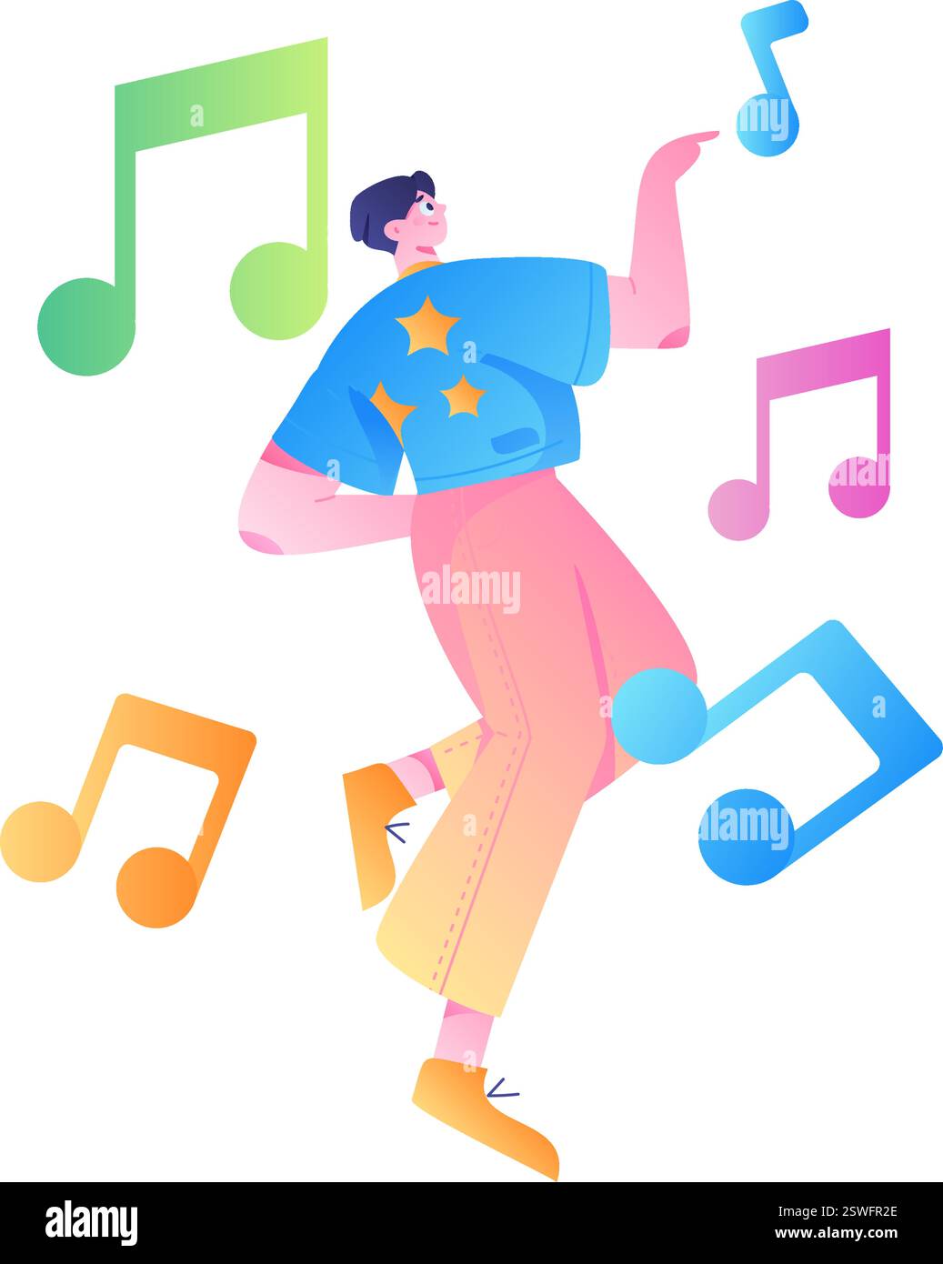 Music characters scene flat vector concept operation illustration Stock ...