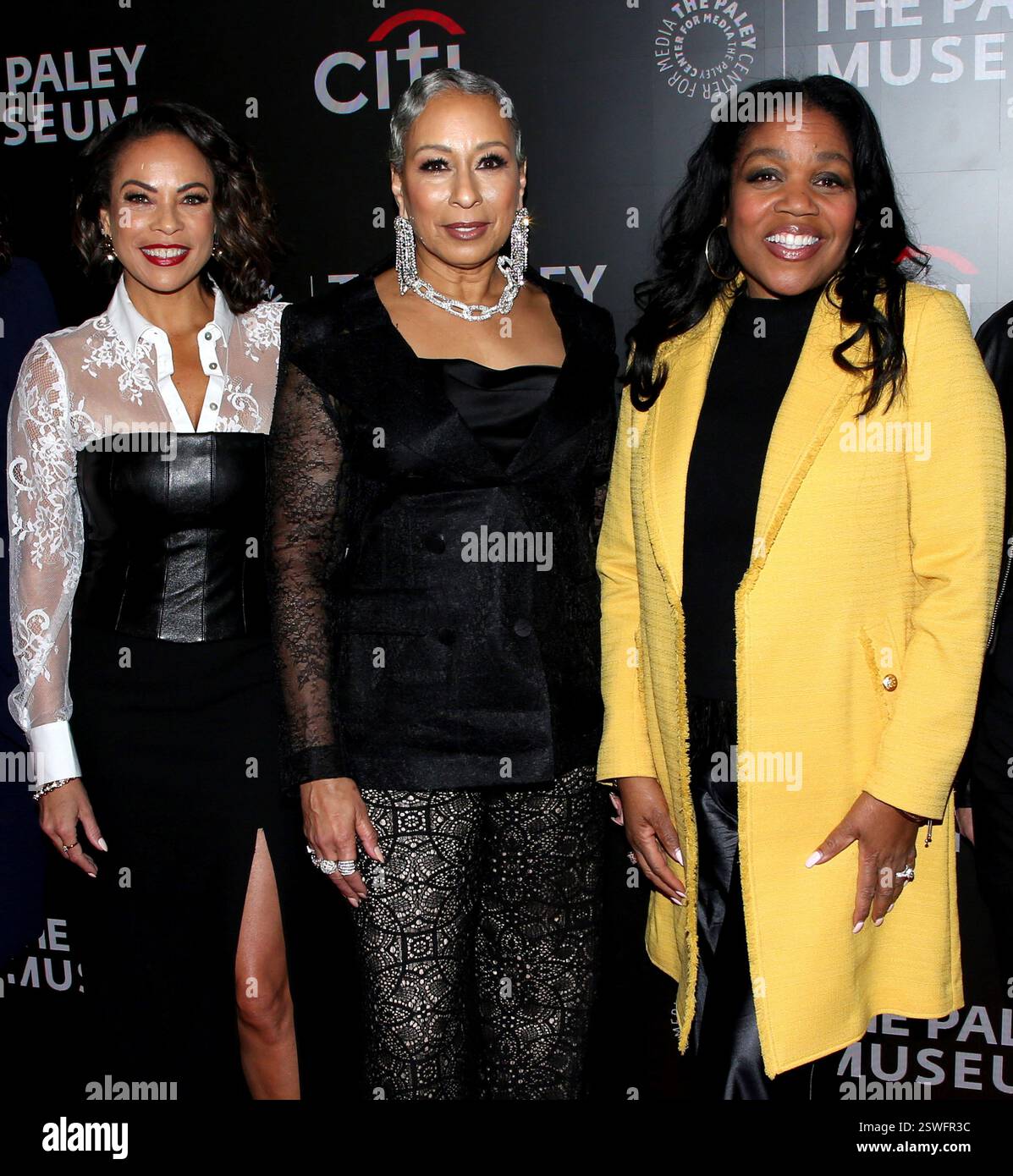 New York City, USA. 20th Feb, 2025. Daphnee Duplaix, Tamara Tunie and Sheila Ducksworth ...