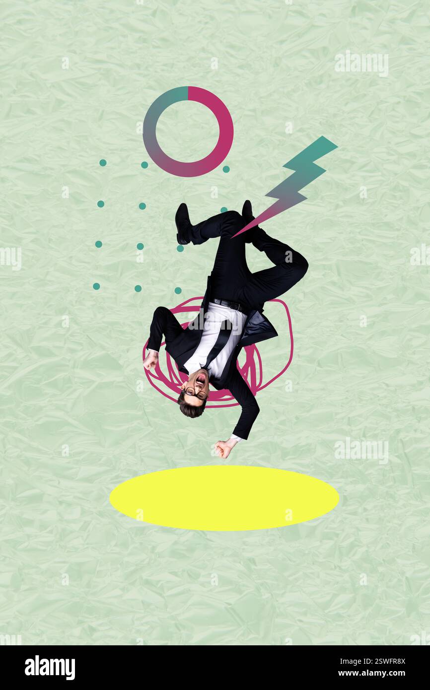 Exclusive image vertical photo collage of angry businessman scream ...