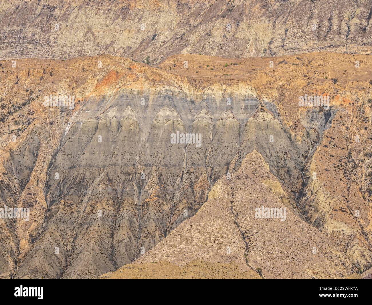 Cross section of rocks. Geological layers. Colored layers of stones in ...