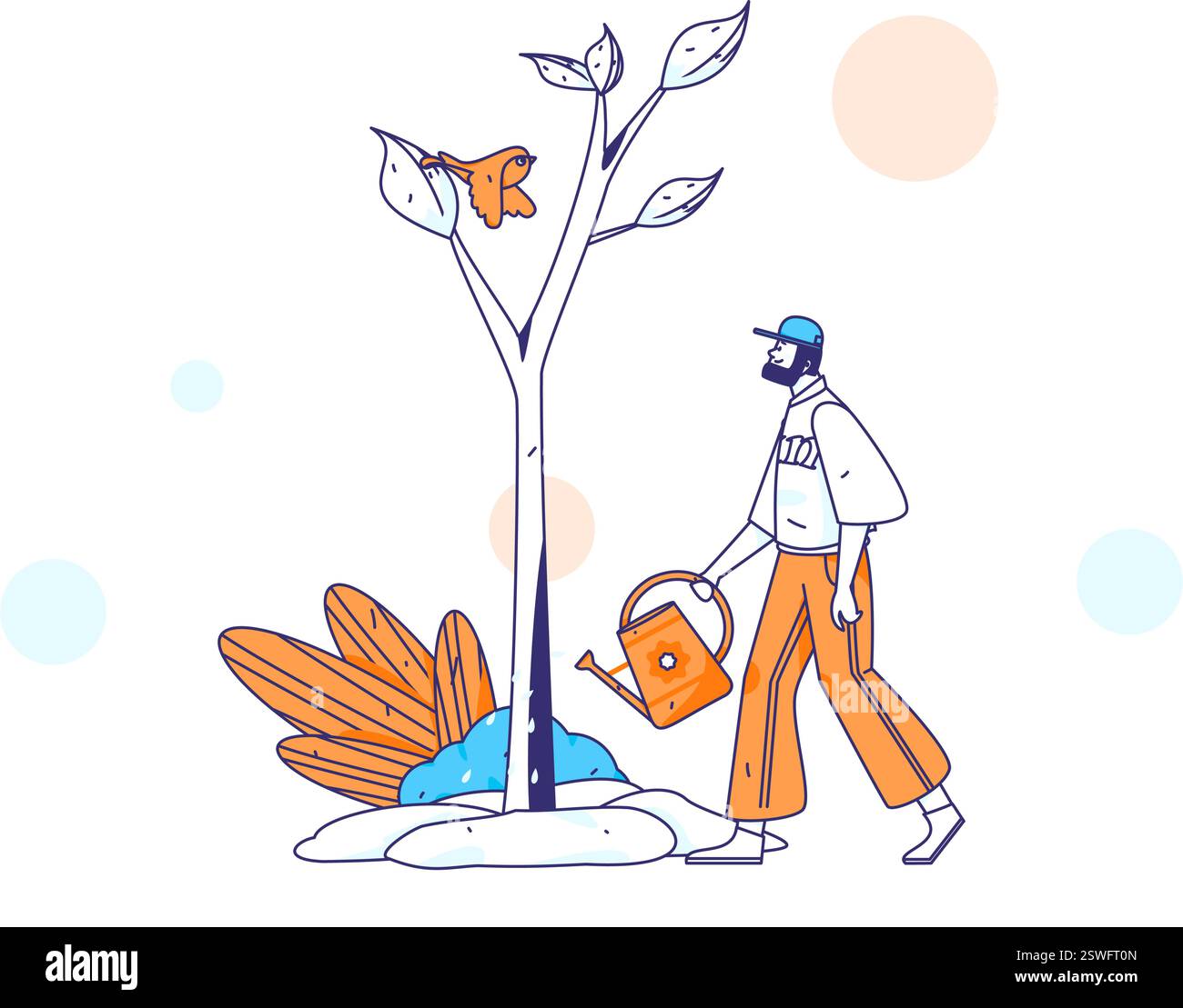 Business collaboration cloud computing flat vector concept operation ...