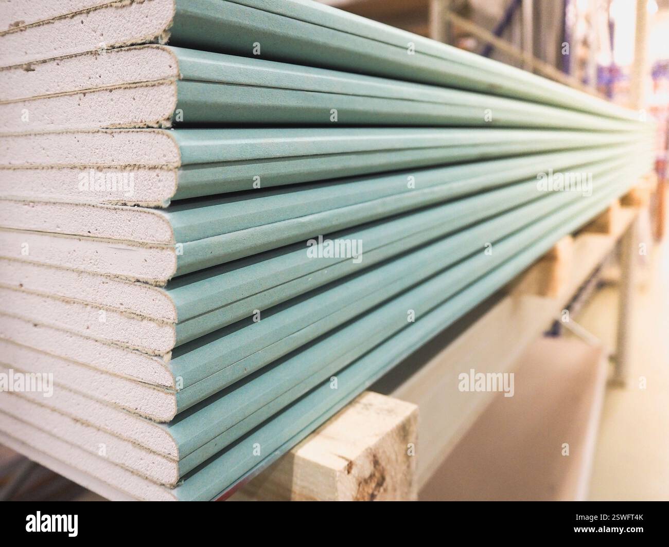 Gypsum plasterboard in the pack Stock Photo - Alamy