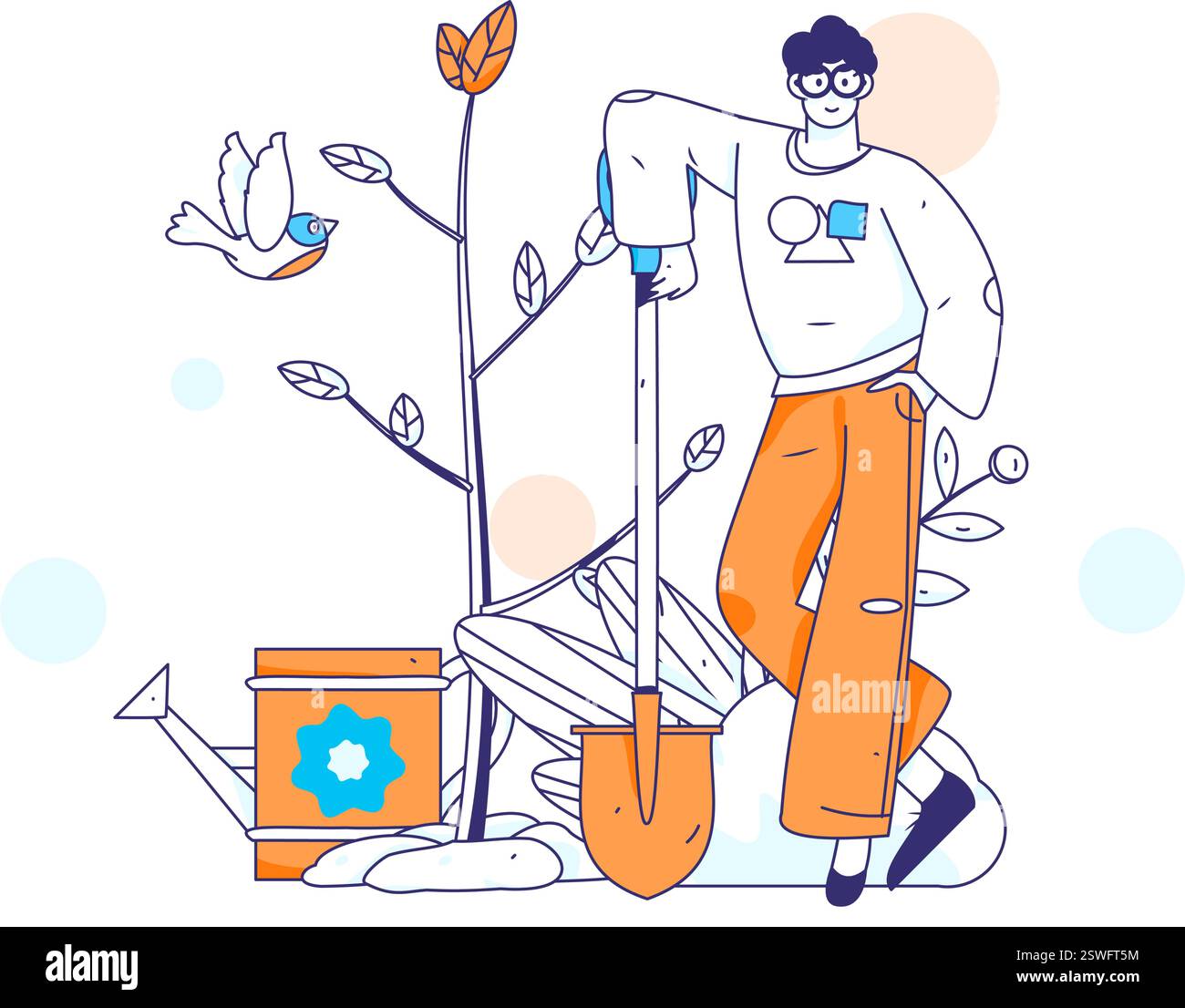 Business collaboration cloud computing flat vector concept operation ...