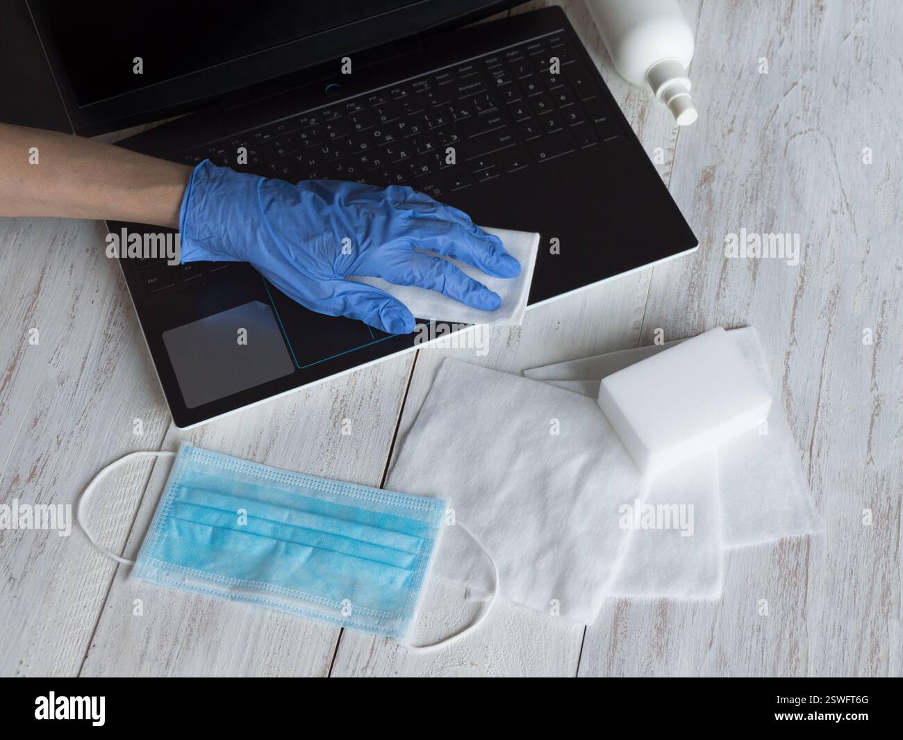 Laptop disinfection to protect yourself from bacteria and viruses hi ...