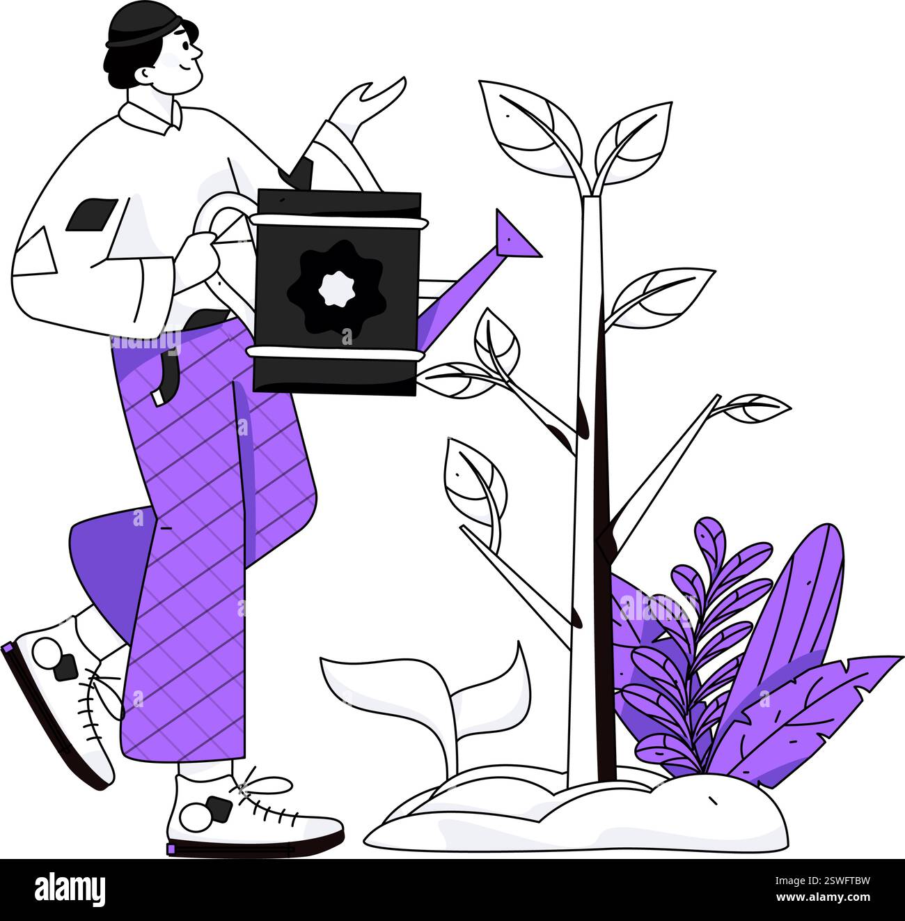 Business collaboration cloud computing flat vector concept operation ...