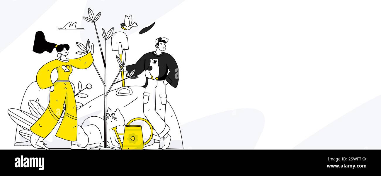 Business collaboration cloud computing flat vector concept operation ...