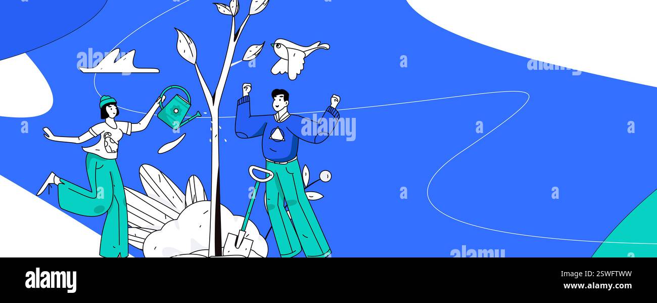 Business collaboration cloud computing flat vector concept operation ...