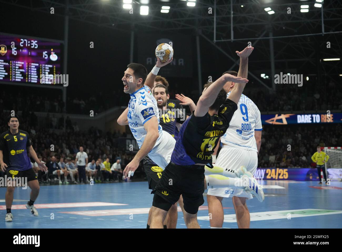 Nantes, France. 19th Feb, 2025. Lazar Kukić of PICK Szeged during the ...