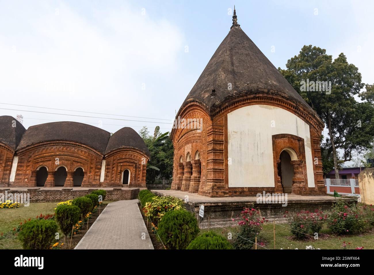 Hindu temple details of Puthia Temple Complex in Puthia Bangladesh Stock Photo - Alamy