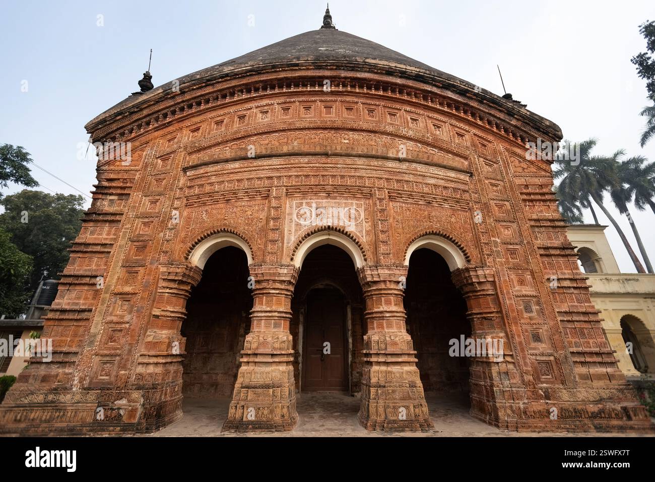 Hindu temple details of Puthia Temple Complex in Puthia Bangladesh Stock Photo - Alamy