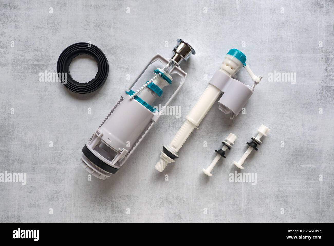 Toilet plumbing work part for toilet bowl. Top view Stock Photo - Alamy