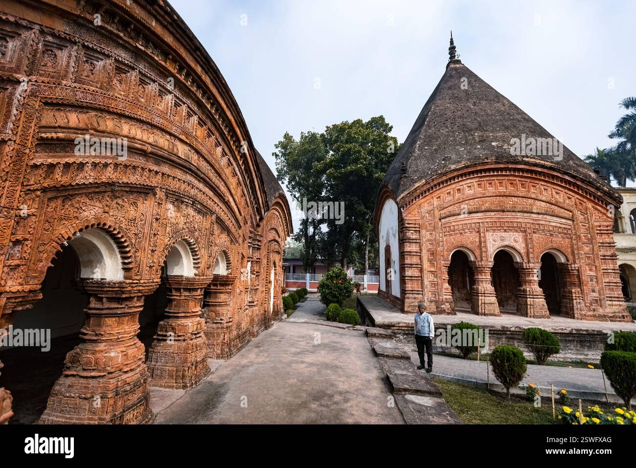 Hindu temple details of Puthia Temple Complex in Puthia Bangladesh Stock Photo - Alamy