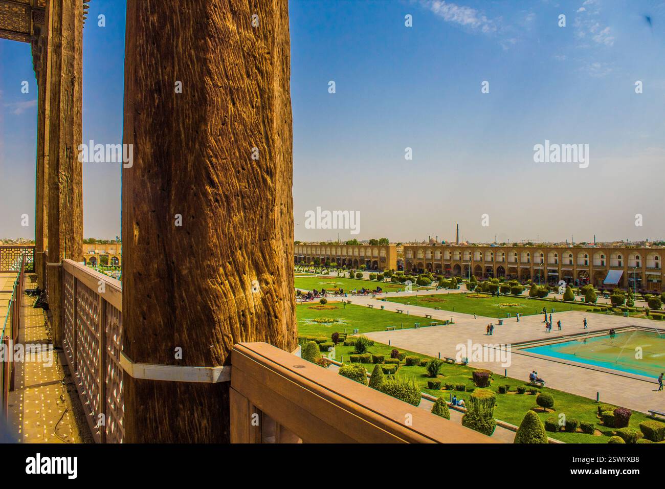 Ali Qapu is an imperial palace in Isfahan, Iran. It is located on the western side of the Naqsh ...