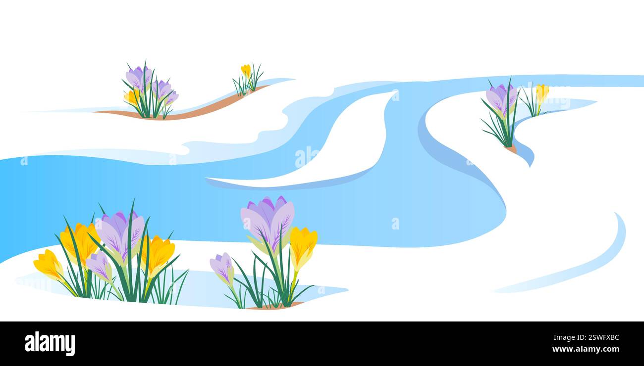 The concept of the arrival of spring and the awakening of nature after ...