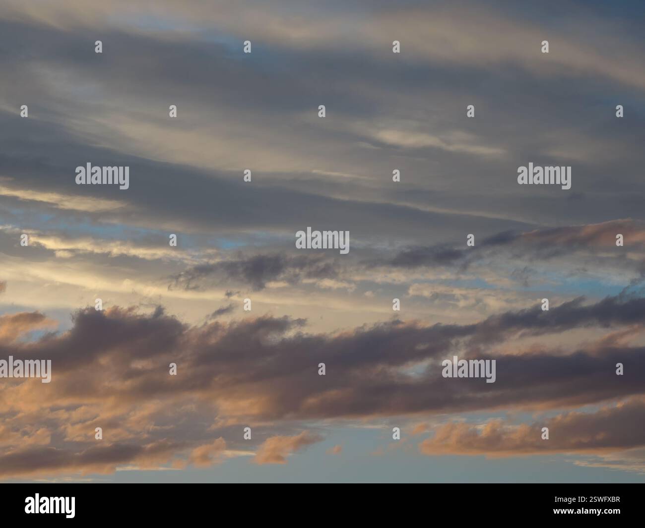 Dramatic sunset with twilight color sky and clouds. Nature abstract ...