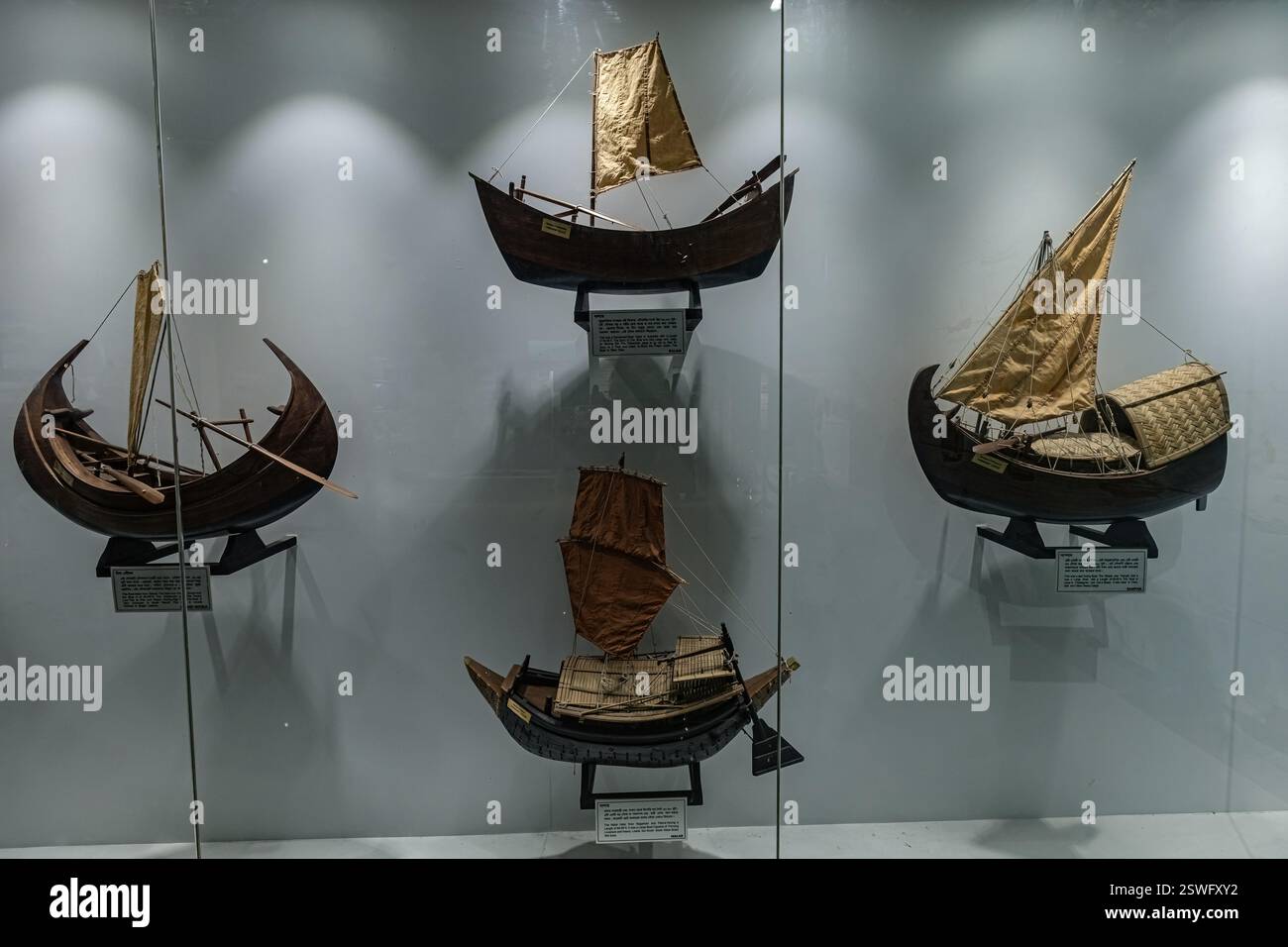 Replicas of the Moon boats in the Marotime Museum of Chittagong ...