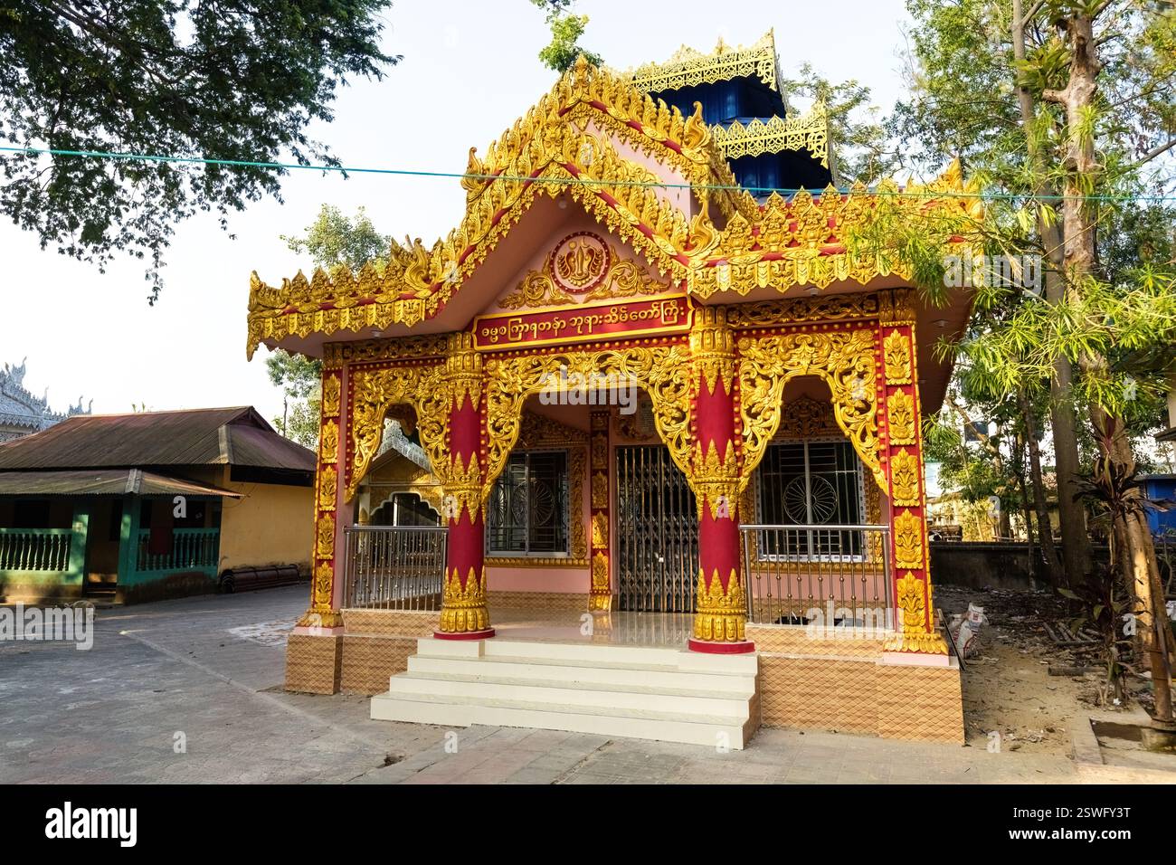 Buddhist temple details in Cox's Bazar district close to the Myanmar ...