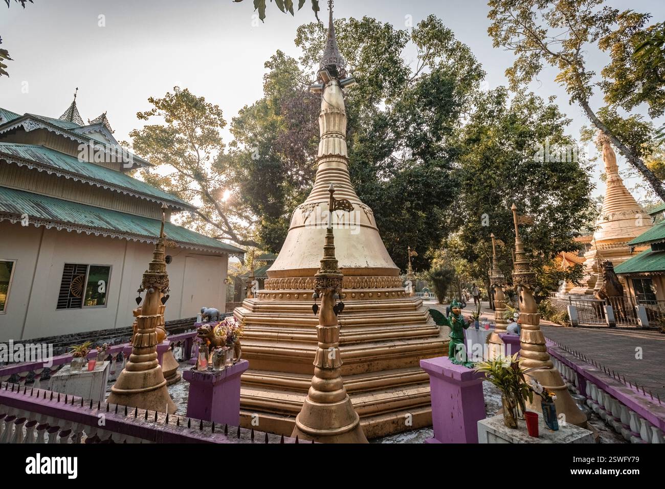 Buddhist temple details in Cox's Bazar district close to the Myanmar ...