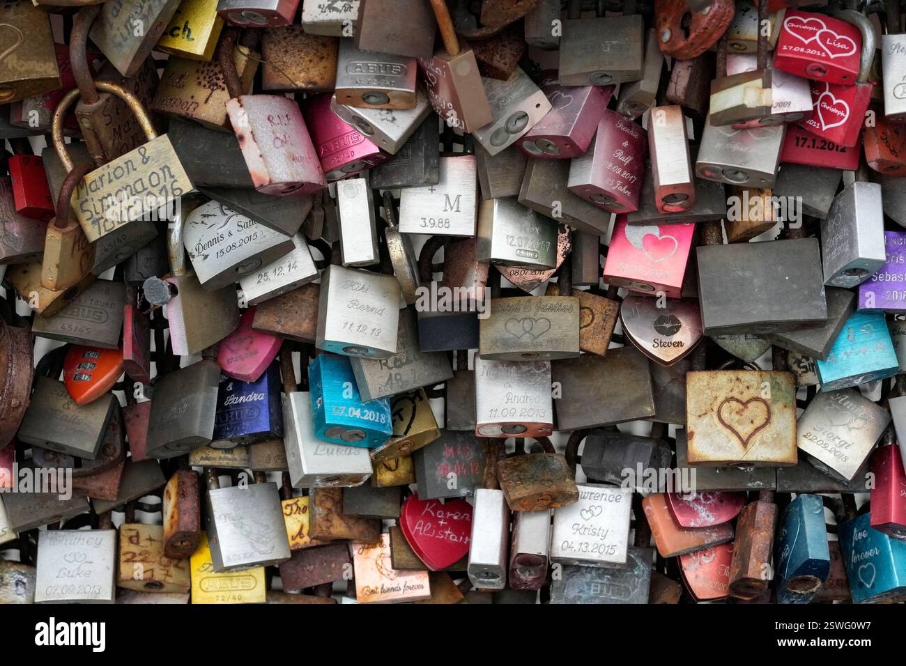 The traditional love locks are pictured on Valentine's Day on the ...