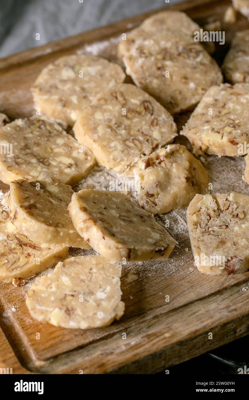 Homemade shortbread dough for sugar cookies with nuts Stock Photo - Alamy