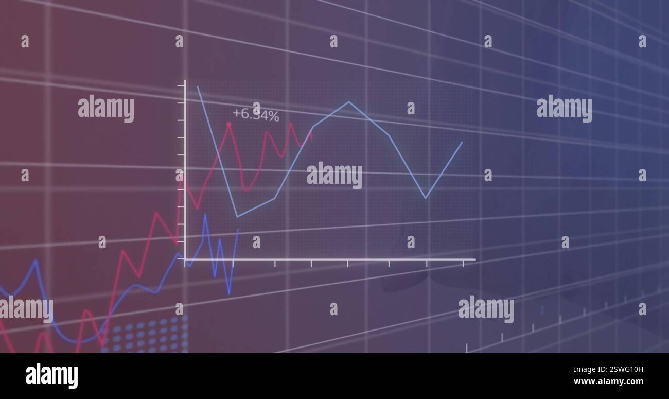 Image of digital data processing over grid background Stock Photo - Alamy