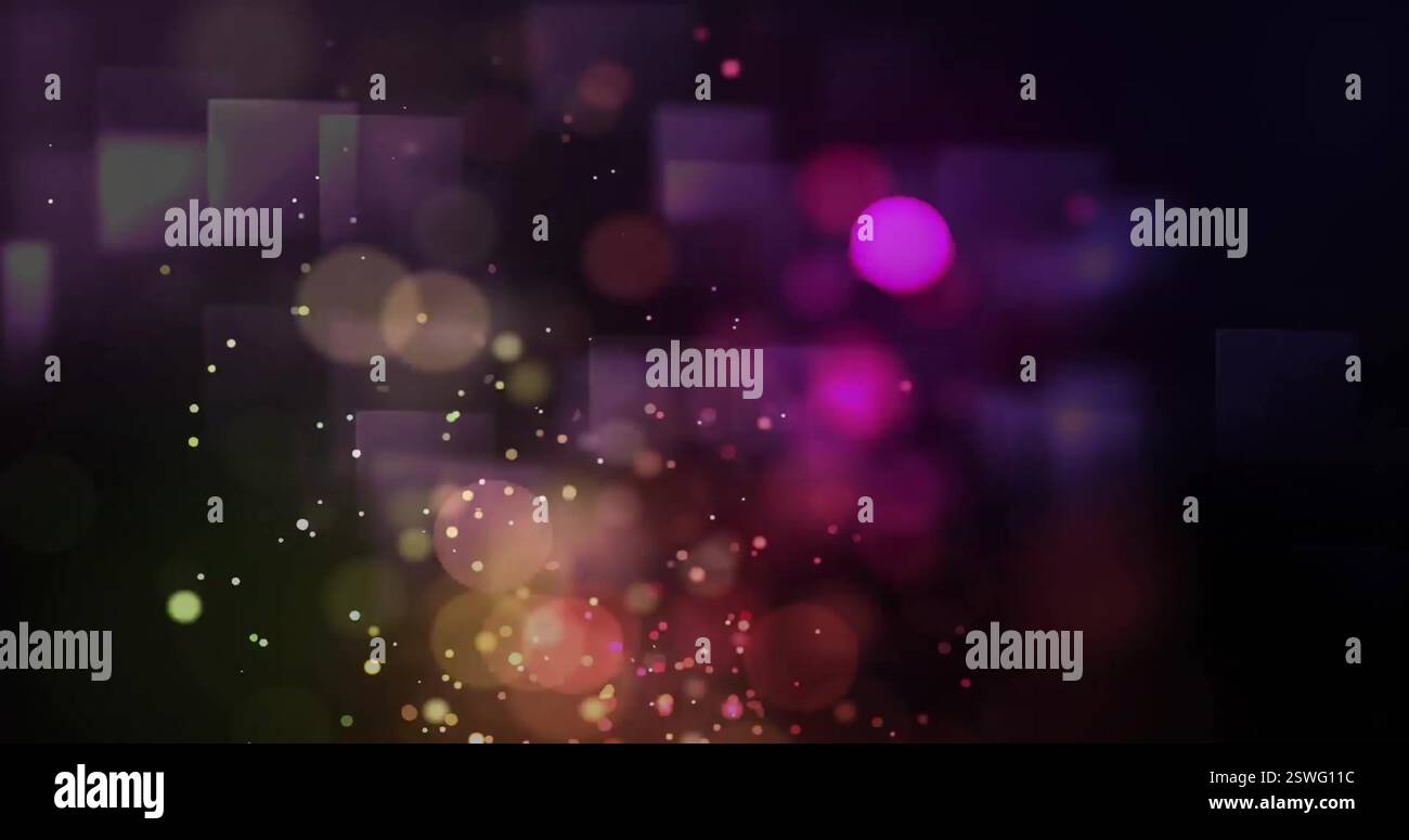 Image of light spots and shapes on black background Stock Photo - Alamy