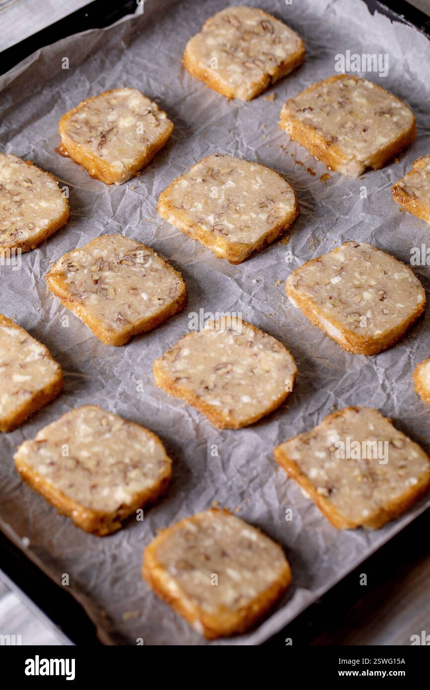 Homemade shortbread dough for sugar cookies with nuts Stock Photo - Alamy