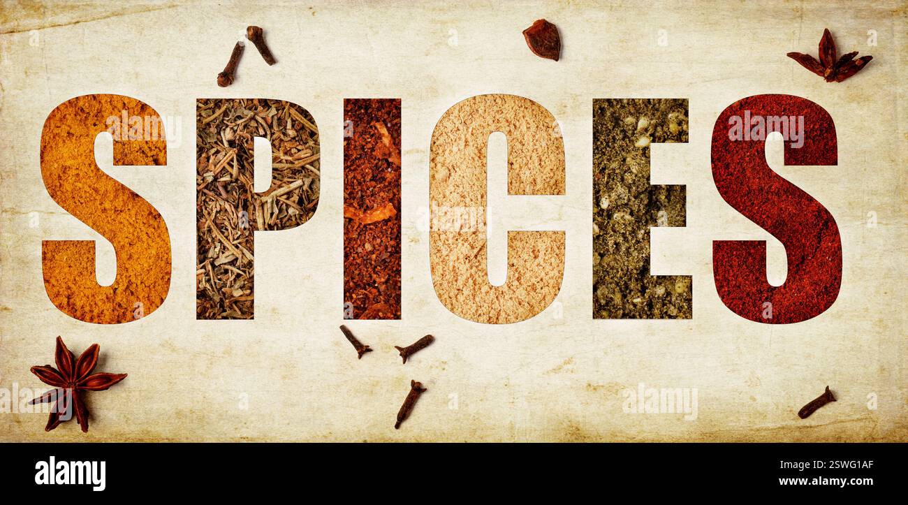 The word spices Stock Photo - Alamy