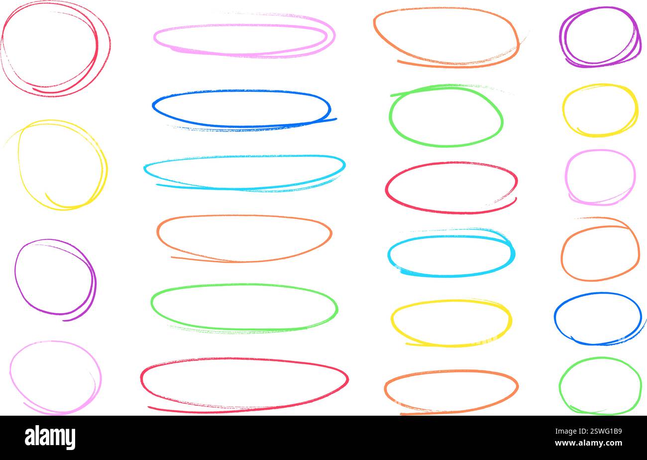 Circular strokes marker felt pen scribbles doodle line collection Stock Vector Image & Art - Alamy