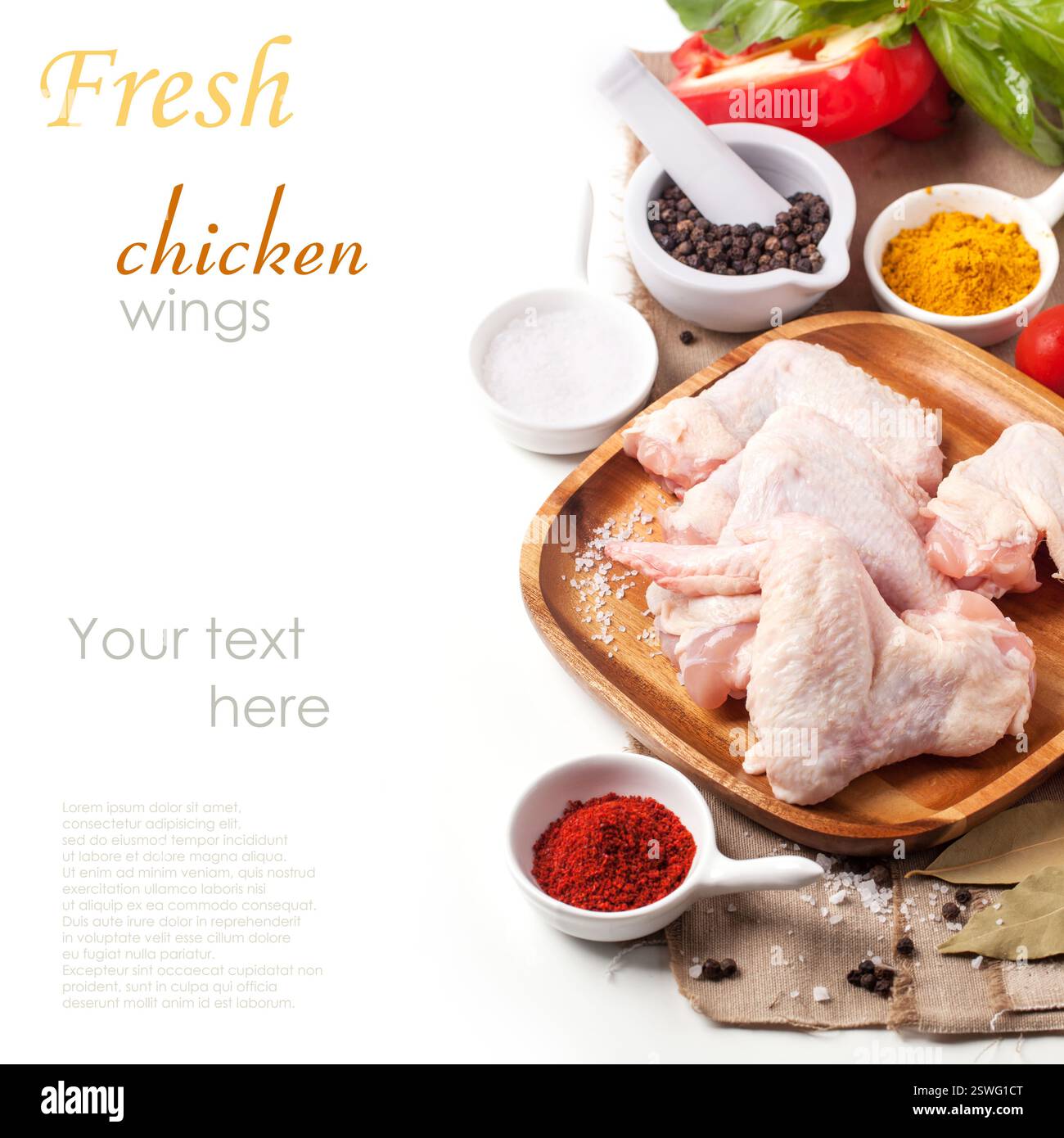 Raw chicken wings Stock Photo - Alamy