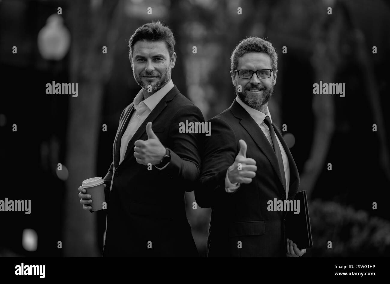 Business teams success strategy. Two business men strategic goals ...