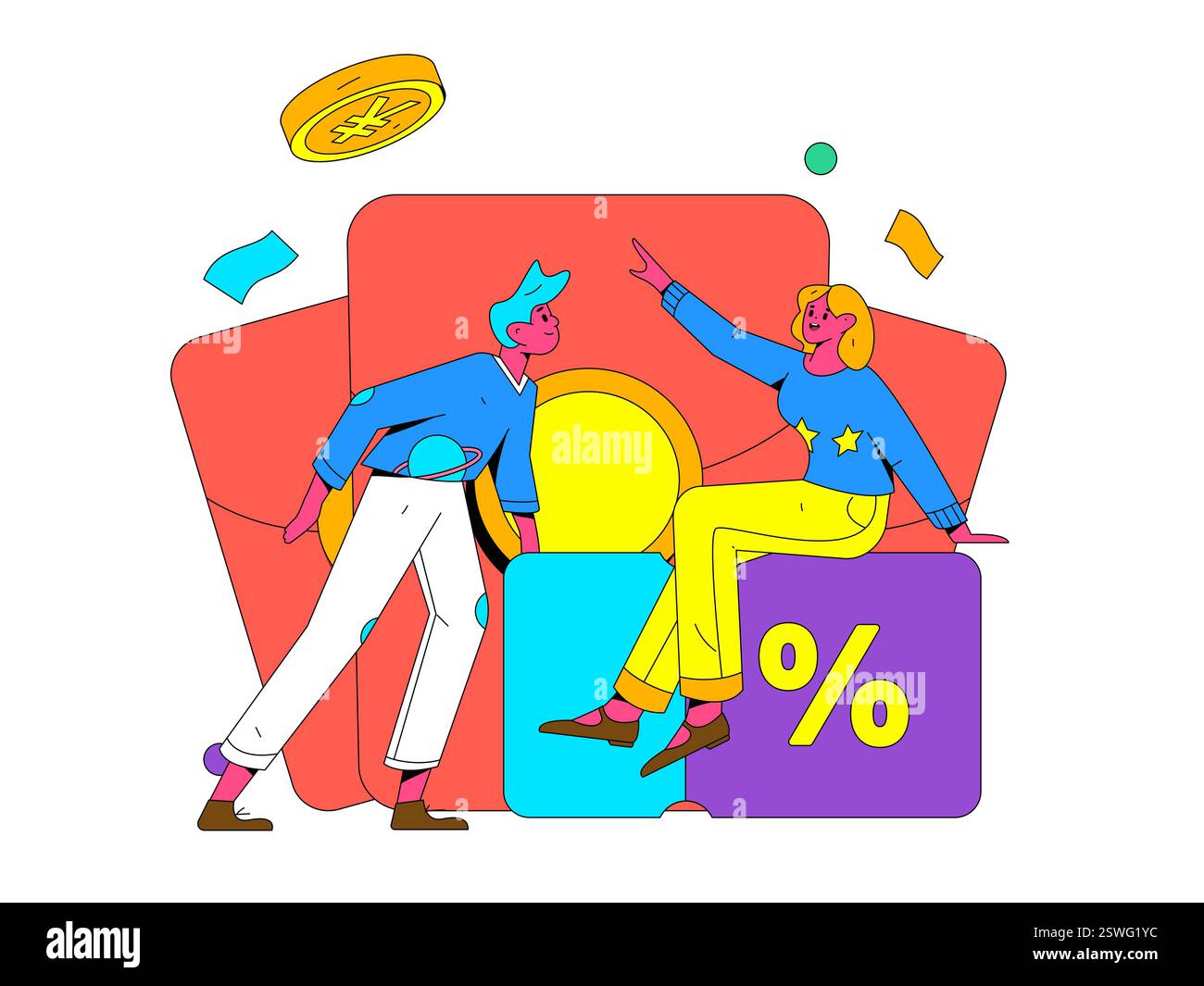 Online shopping e-commerce coupon concept flat vector concept operation ...