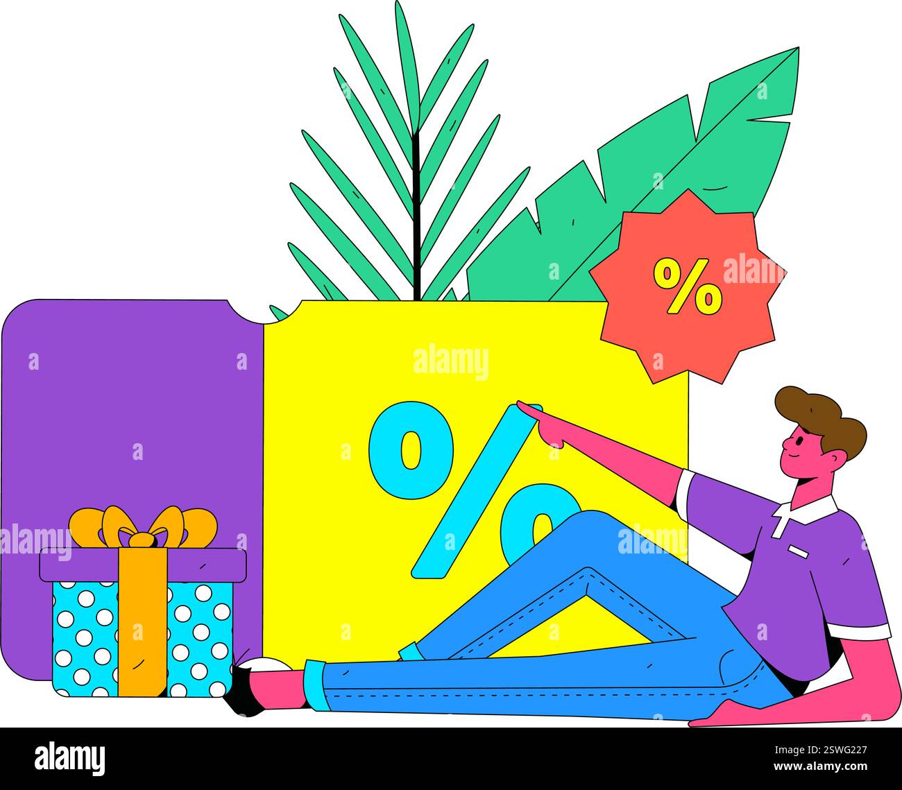 Online shopping e-commerce coupon concept flat vector concept operation ...