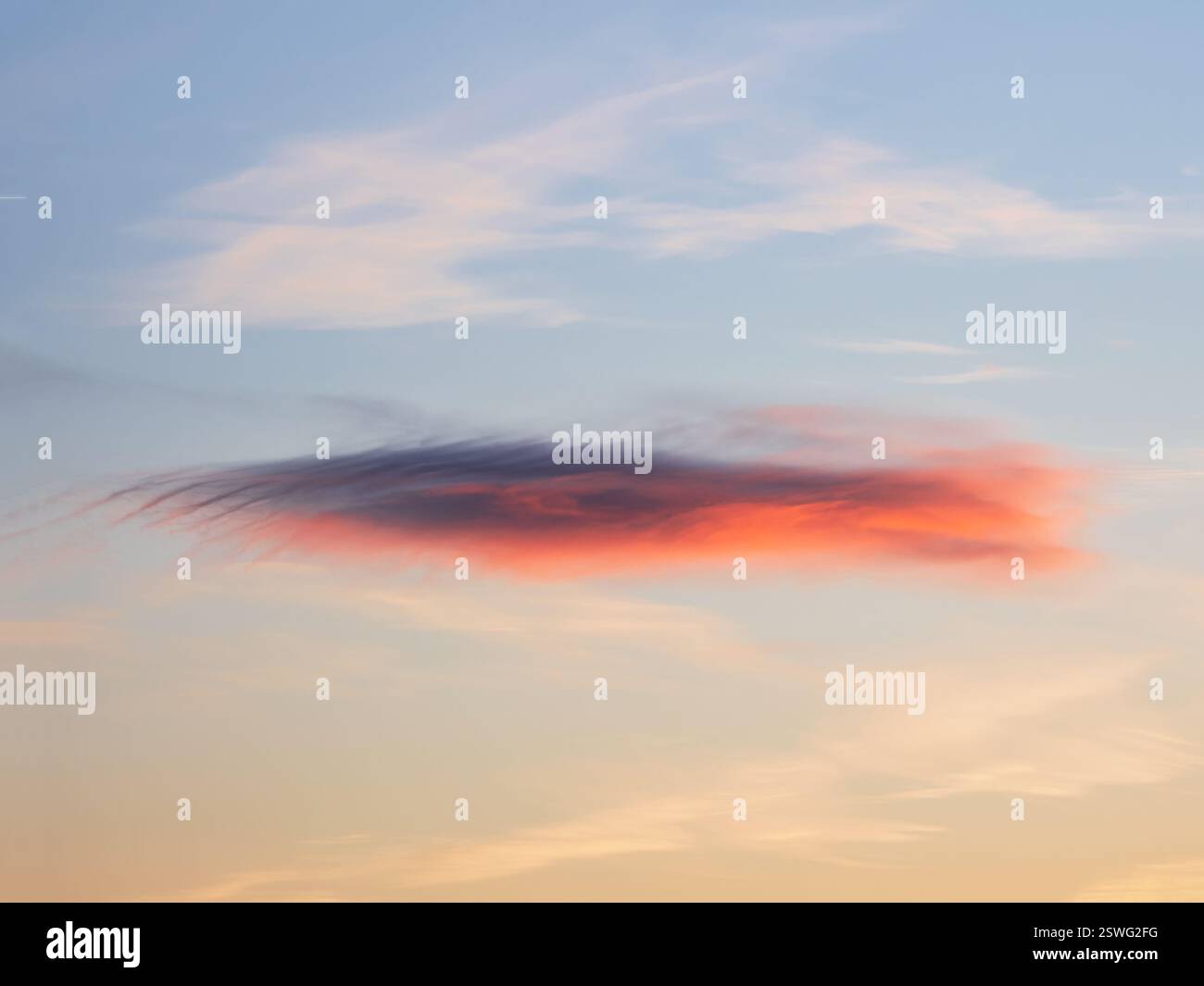 A rare natural phenomenon, a Lenticular cloud in the sky Stock Photo ...