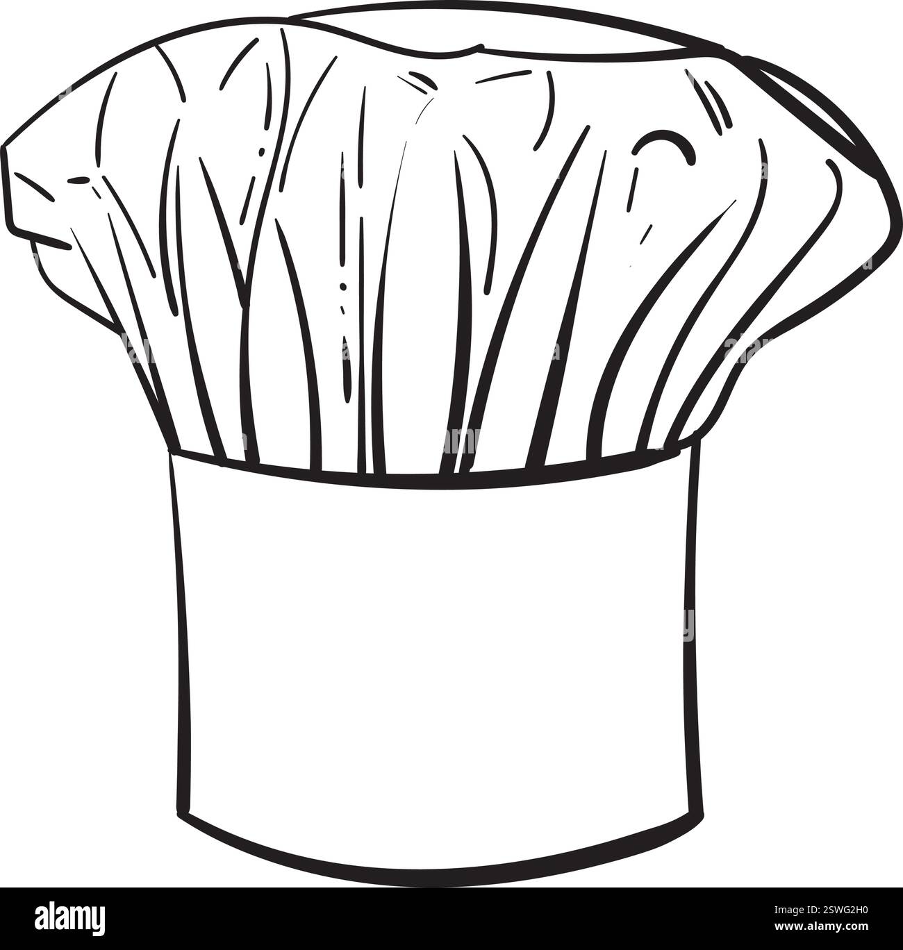 Chef hat hand drawn sketch, vector. Outline illustration for menu, book ...