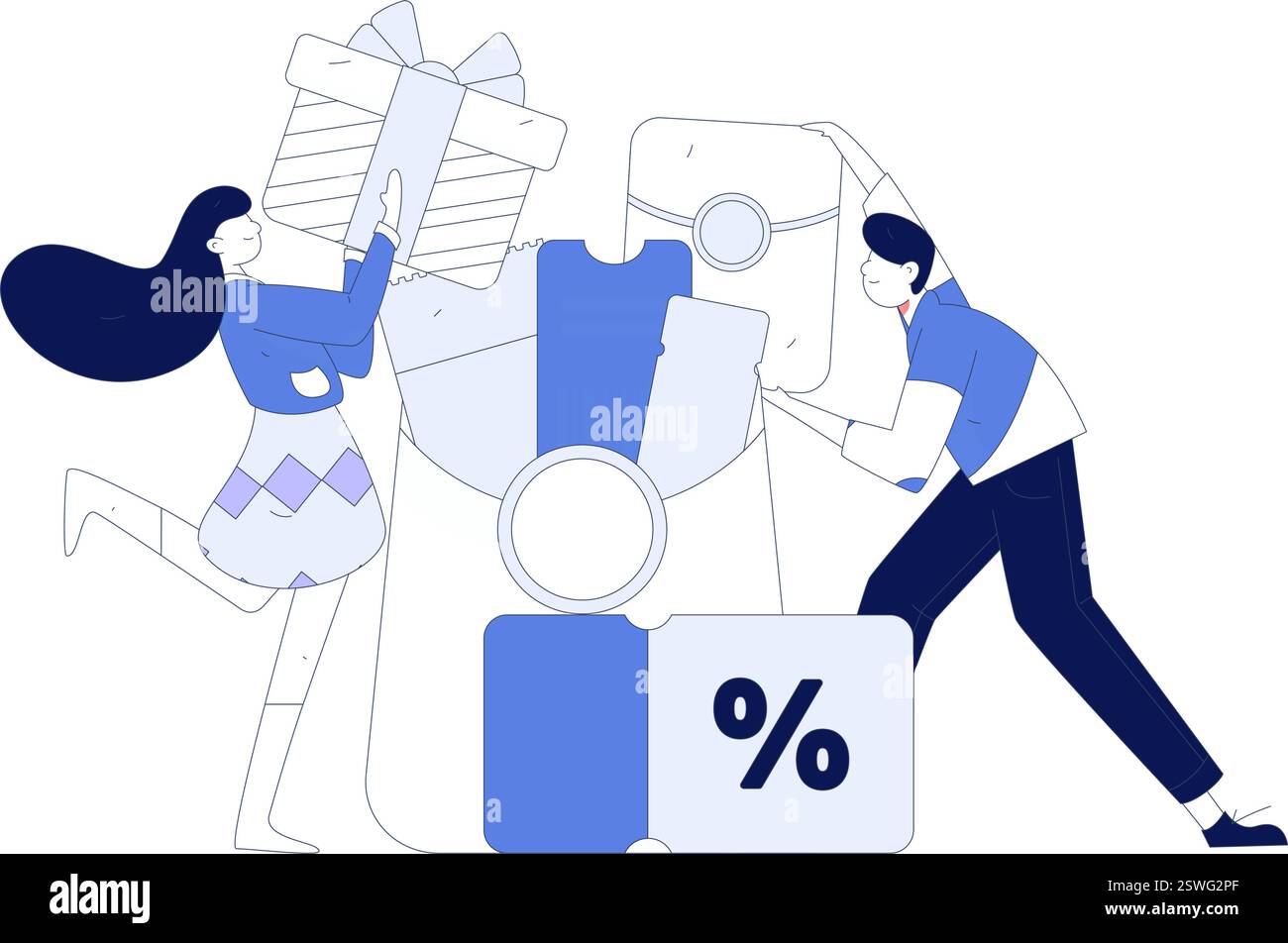 Online shopping e-commerce coupon concept flat vector concept operation ...