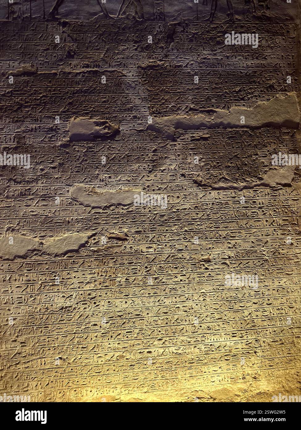 Bas-relief inscriptions on the wall at the Great Temple of Abu Simbel ...