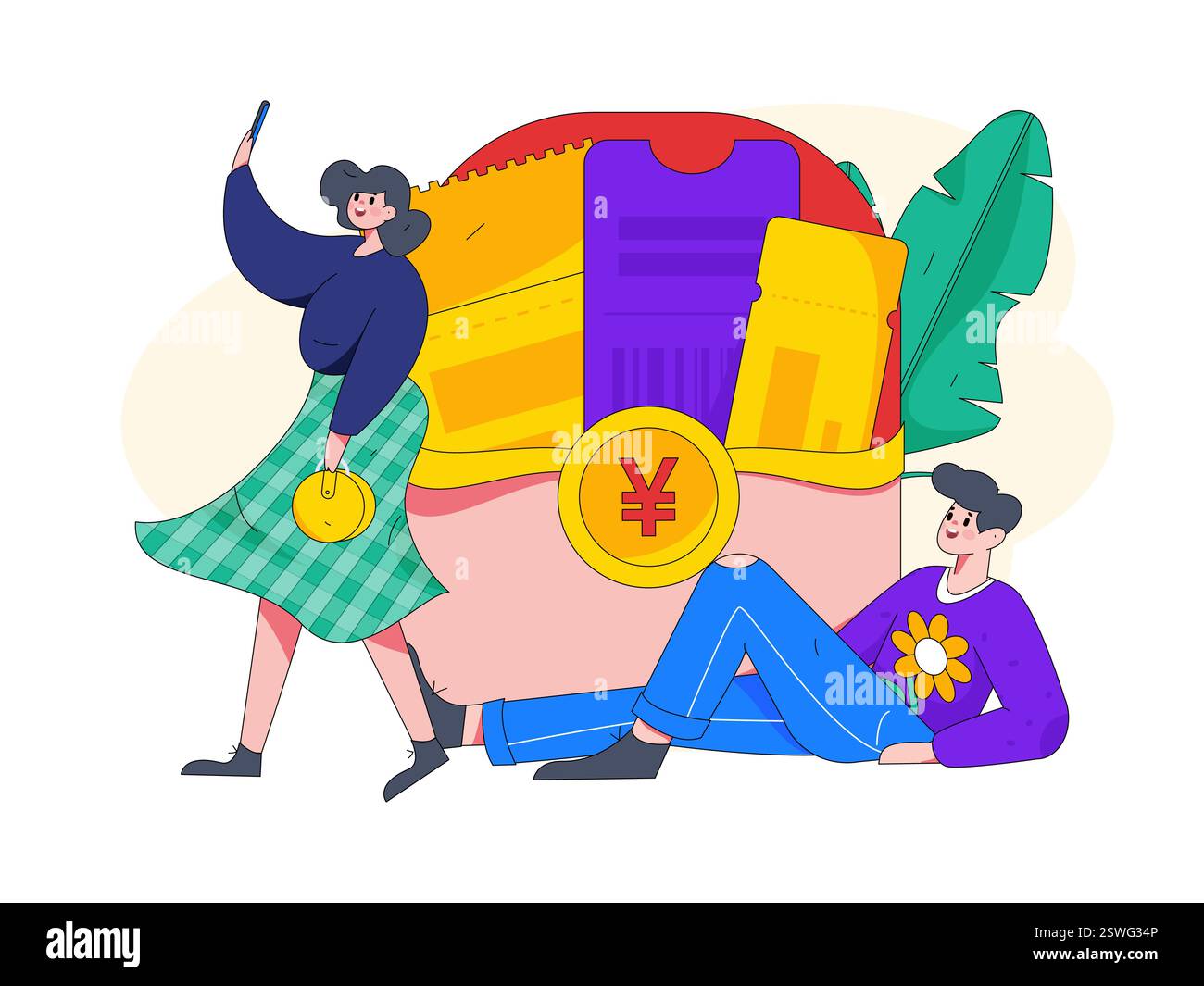 Online shopping e-commerce coupon concept flat vector concept operation ...