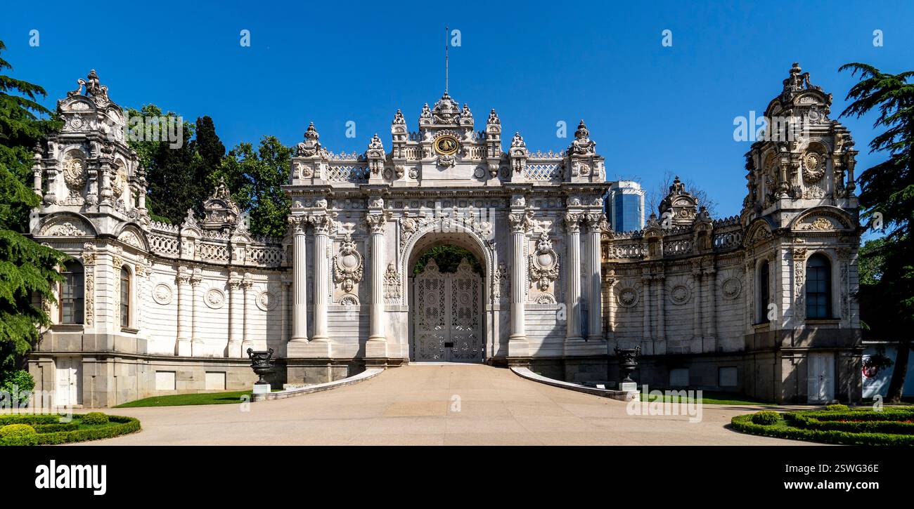 A grand architectural structure with ornate details, featuring large ...