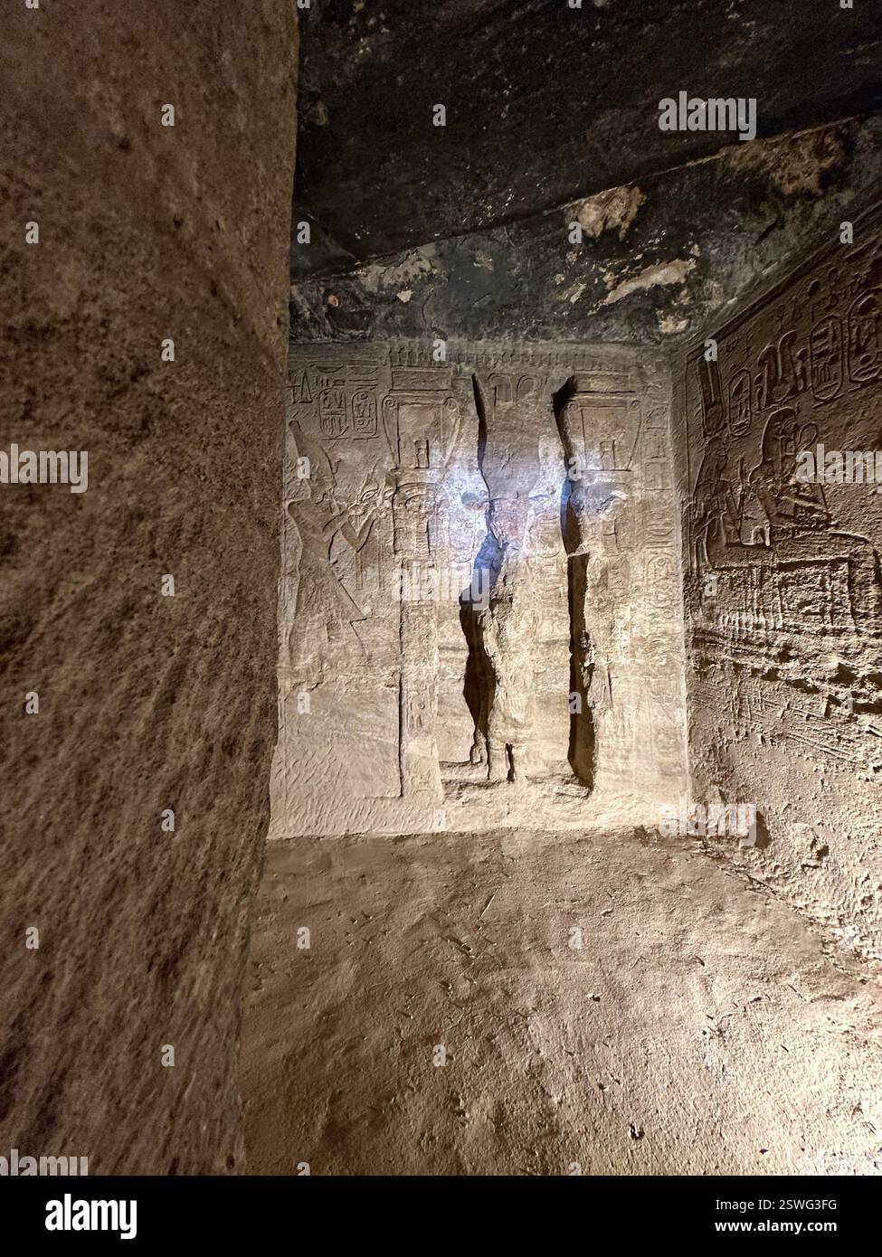 Sun's rays reach into the small temple of Hathor and Nefertari, Egypt ...