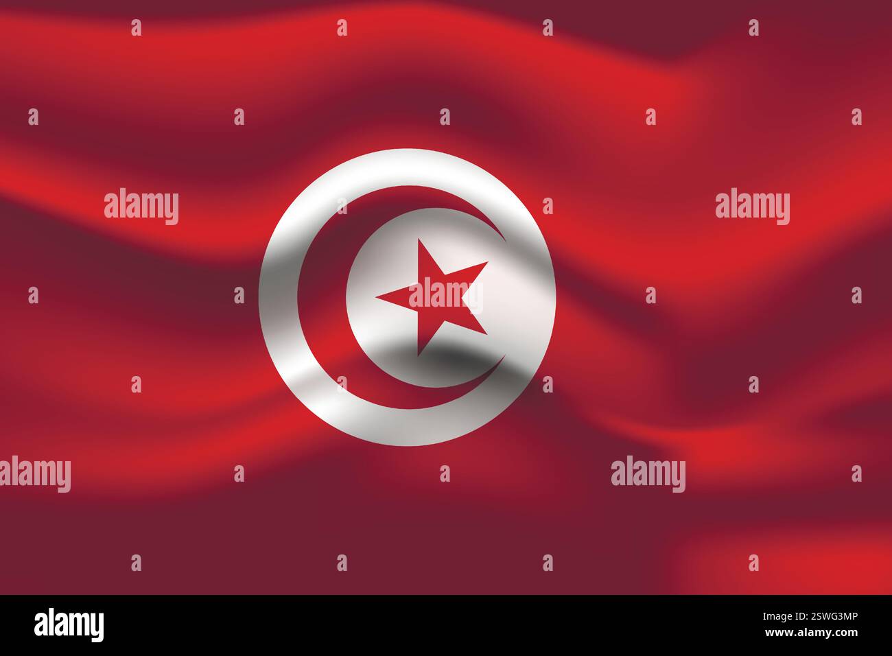 Flag of Tunisia. Tunis Republic national symbol in official colors ...