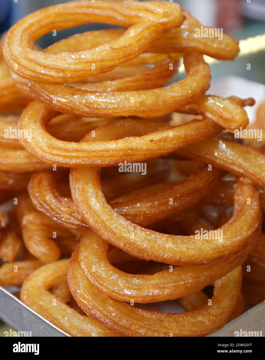 Pile of Turkish Churro Desserts aka Halka Tatli for Sale at Souk in ...