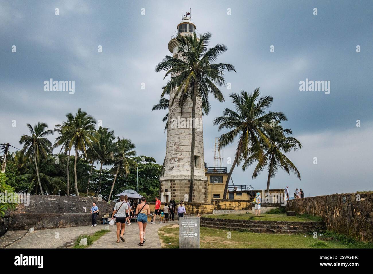 View of the historical Galle Lighthouse and Galle Fort Mosque, Galle ...