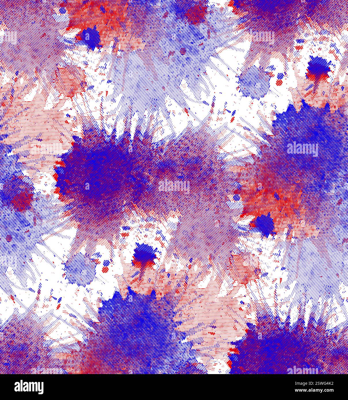 Vector seamless monochrome pattern with paint splashes, strokes and ...