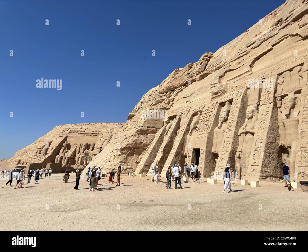 Aswan, Egypt - October 21, 2023: The Great Temple of Ramesses II (left ...