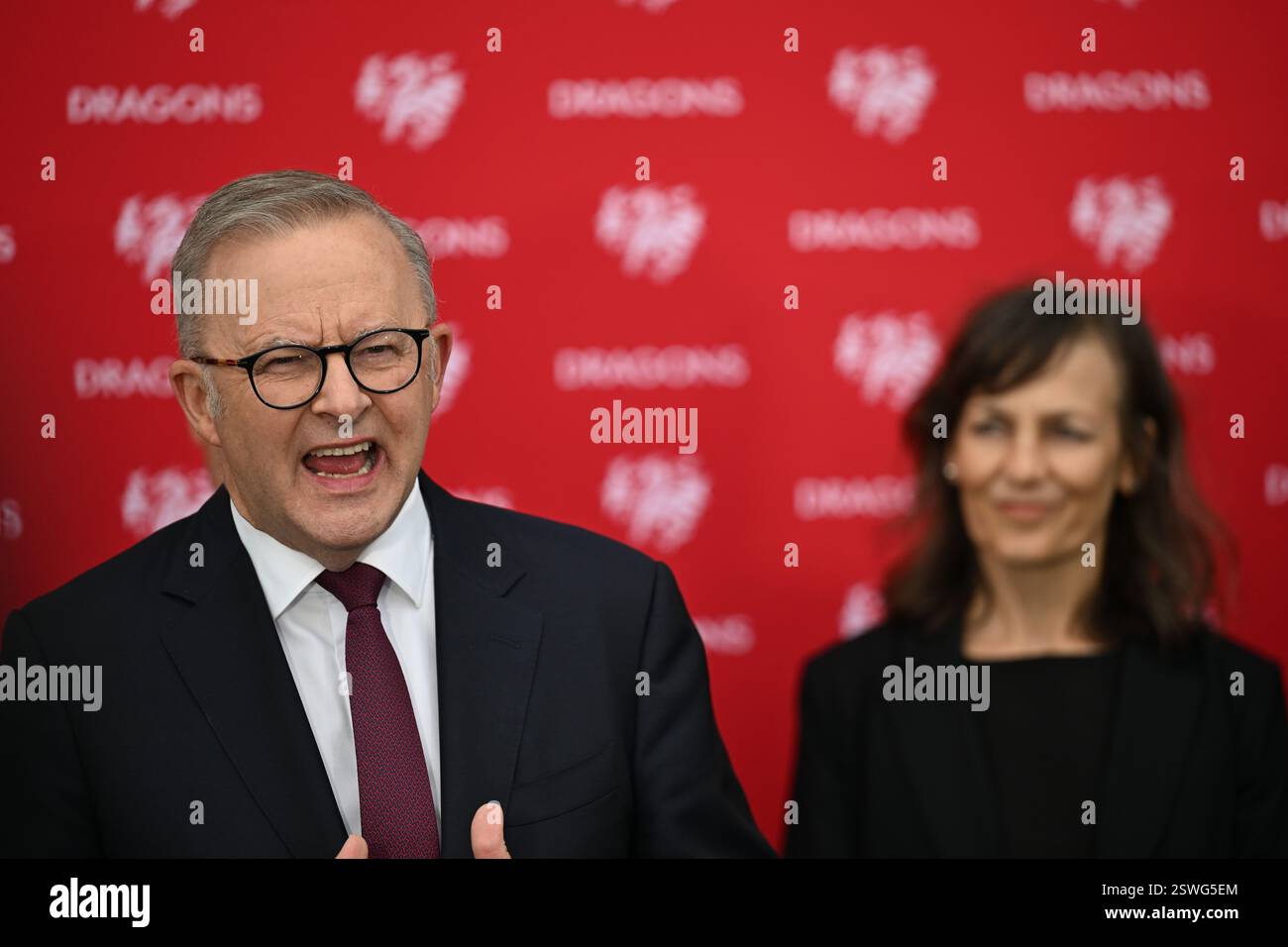 Wollongong, Australia. 21st Feb, 2025. Prime Minster Anthony Albanese ...
